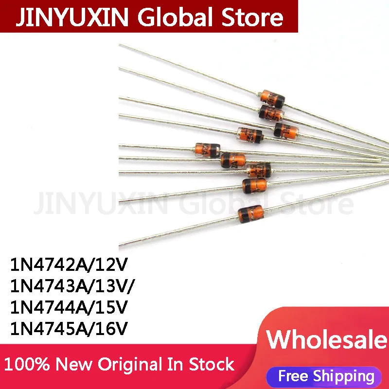 200Pcs 1N4742A 12V 1N4743A 13V 1N4744A 15V 1N4745A 16V DO-41 in Stock ...