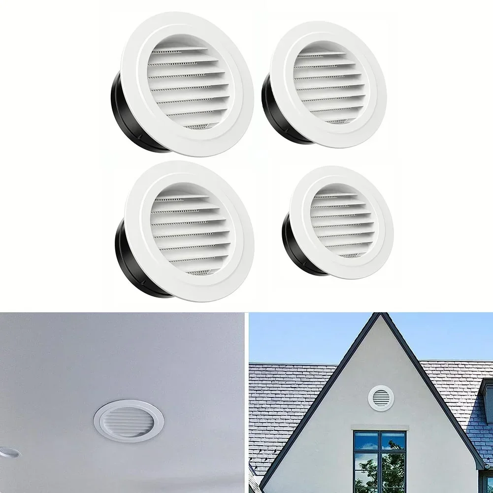 Duct Vents Round Louvered Vents Interior ABS Grille Ventilation Wall ...