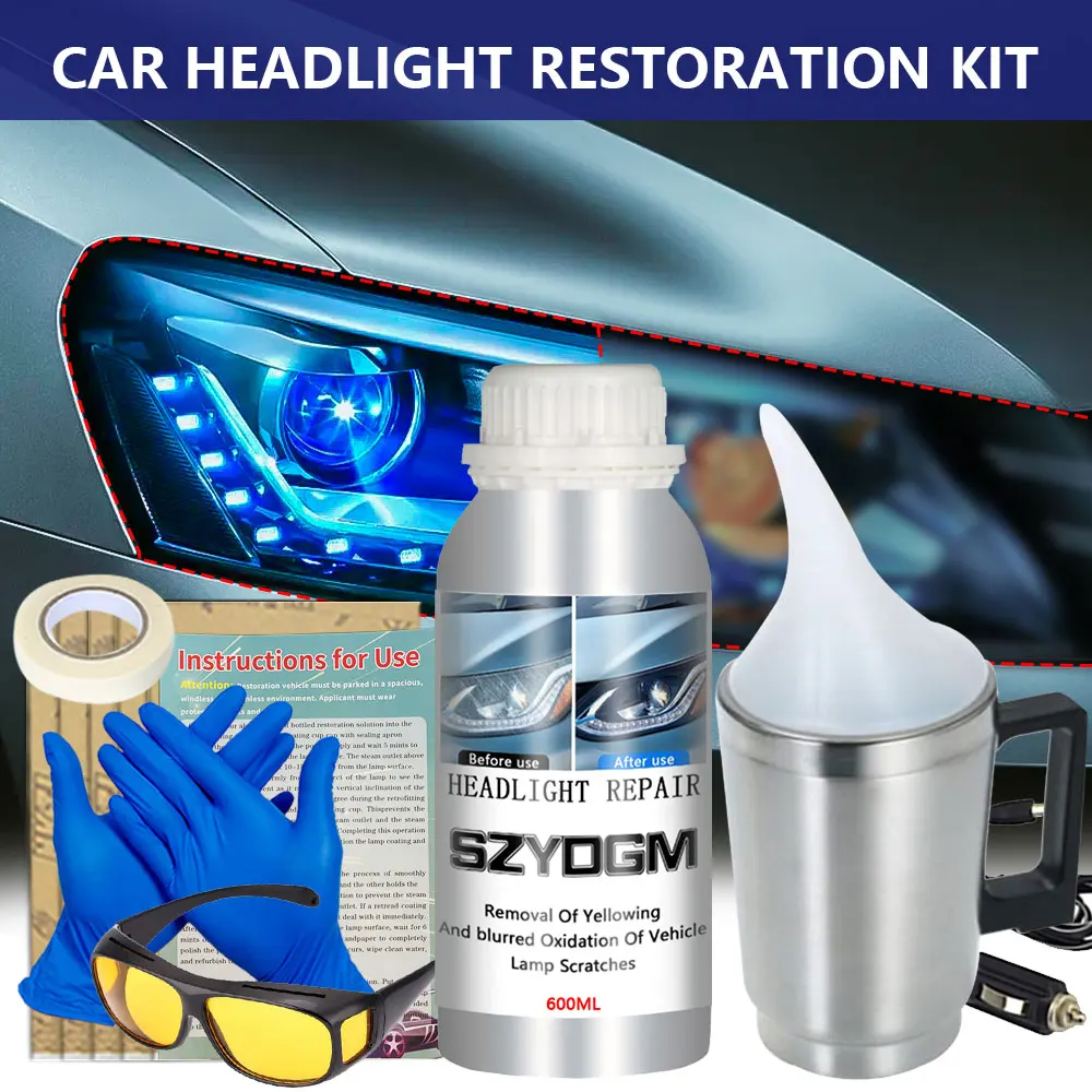 Headlight Chemical Polishing Kit Headlights Liquid Polymer Repair Fluid ...