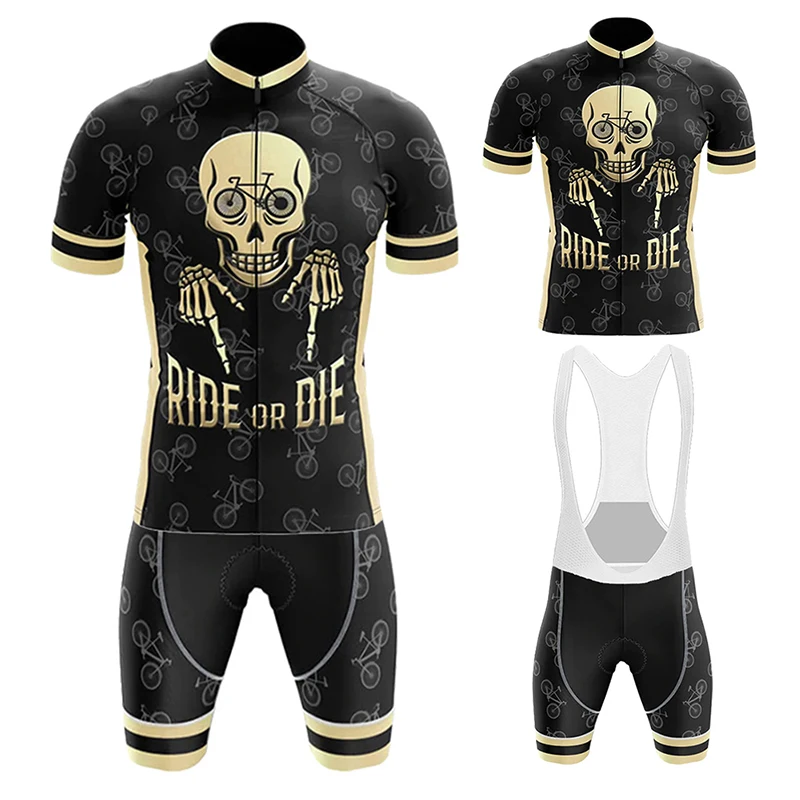 Skull-Pattern-Cycling-Jersey-Set-Summer-Short-Sleeve-Cycling-Clothing ...