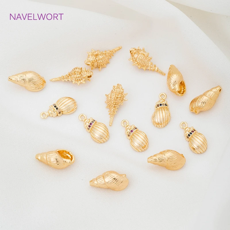 Cute Brass Metal Conch/Snails Shape Charms Pendants Findings 18K Gold ...