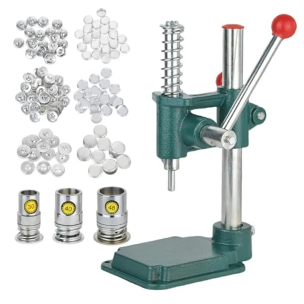 Punch Button Press Machine with 3 Molds for Cloth Cover Buttons ...