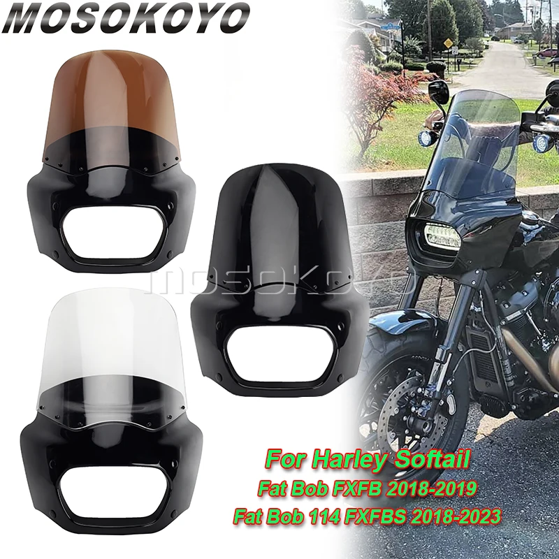 Headlight-Fairing-48mm-55mm-Forks-For-Harley-Softail-Fat-Bob-FXFB-114 ...