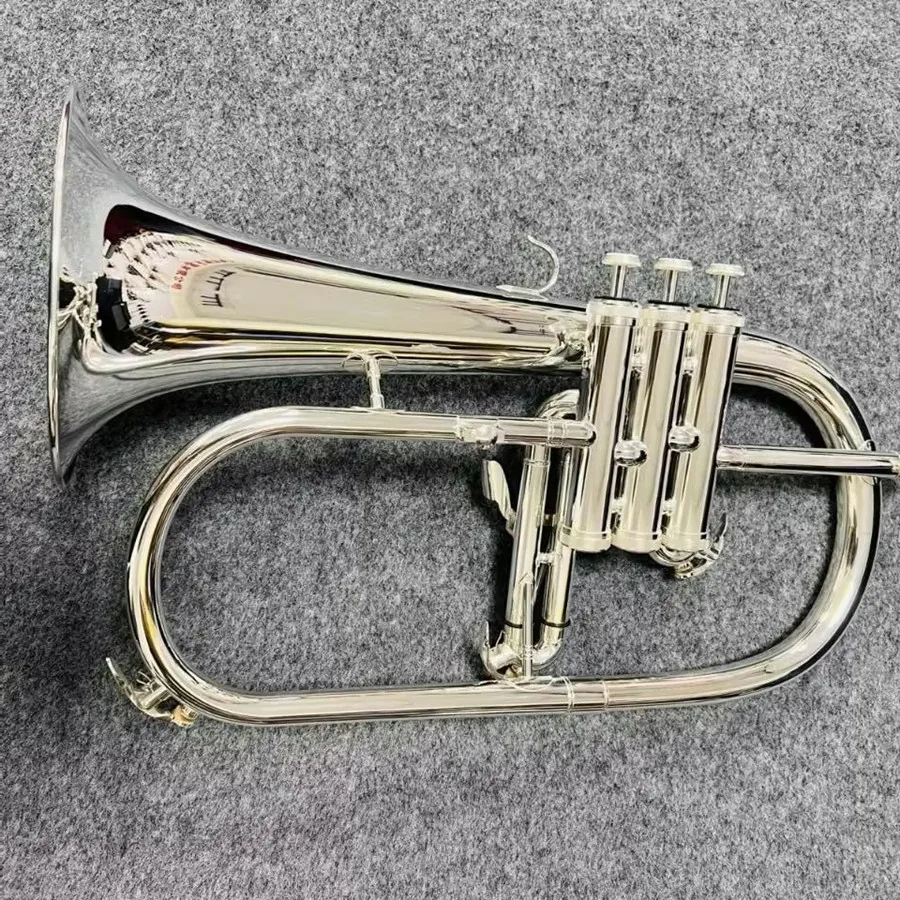 Professional-flugelhorn-B-flat-all-silvering-made-flugelhorn-jazz-instrument-soft-sound ...