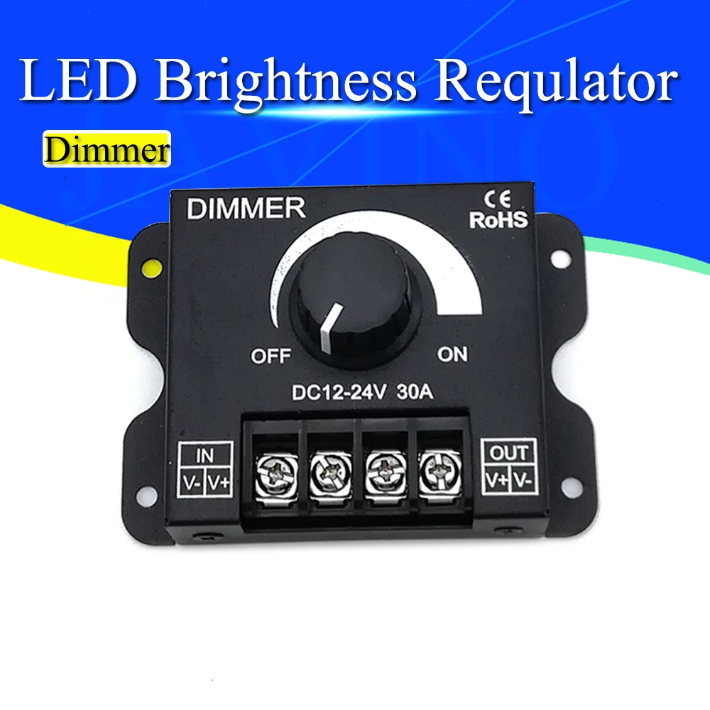 Dc 12v 24v led dimmer interruptor 30a 360w regulador de tensão ...
