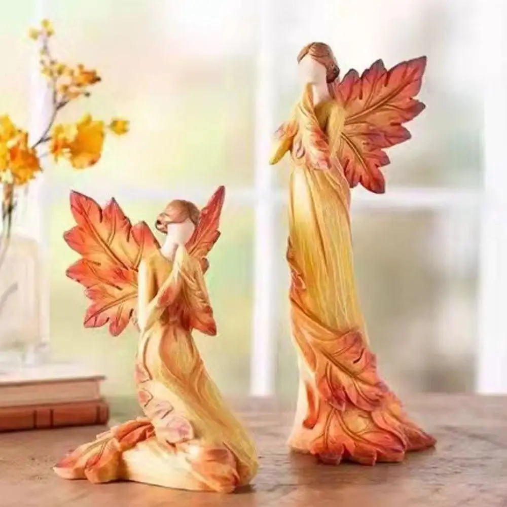 Autumn-Maple-Leaf-Angel-Wing-Angel-Figurines-Statue-Desktop-Ornaments ...