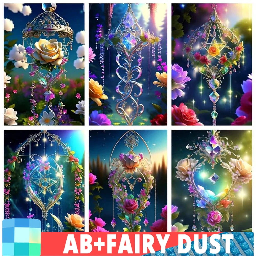 Fairy-Dust-AB-DIY-5D-Crystal-Dream-Catcher-Diamond-Painting-Full-Mosaic-Rose-Embroidery-Art ...