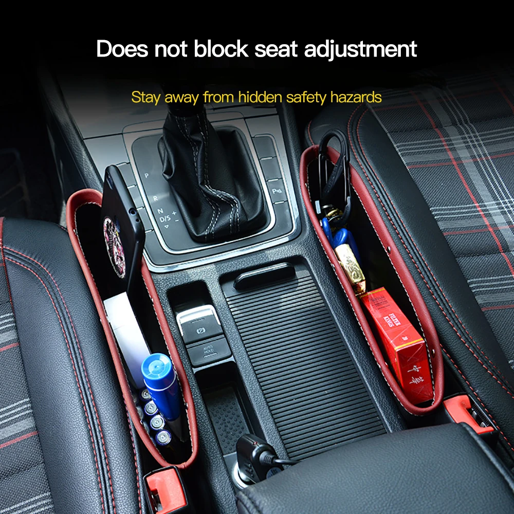 Hot Pu Leather Car Accessories Car Organizer Storage Car Seat Slit Gap ...