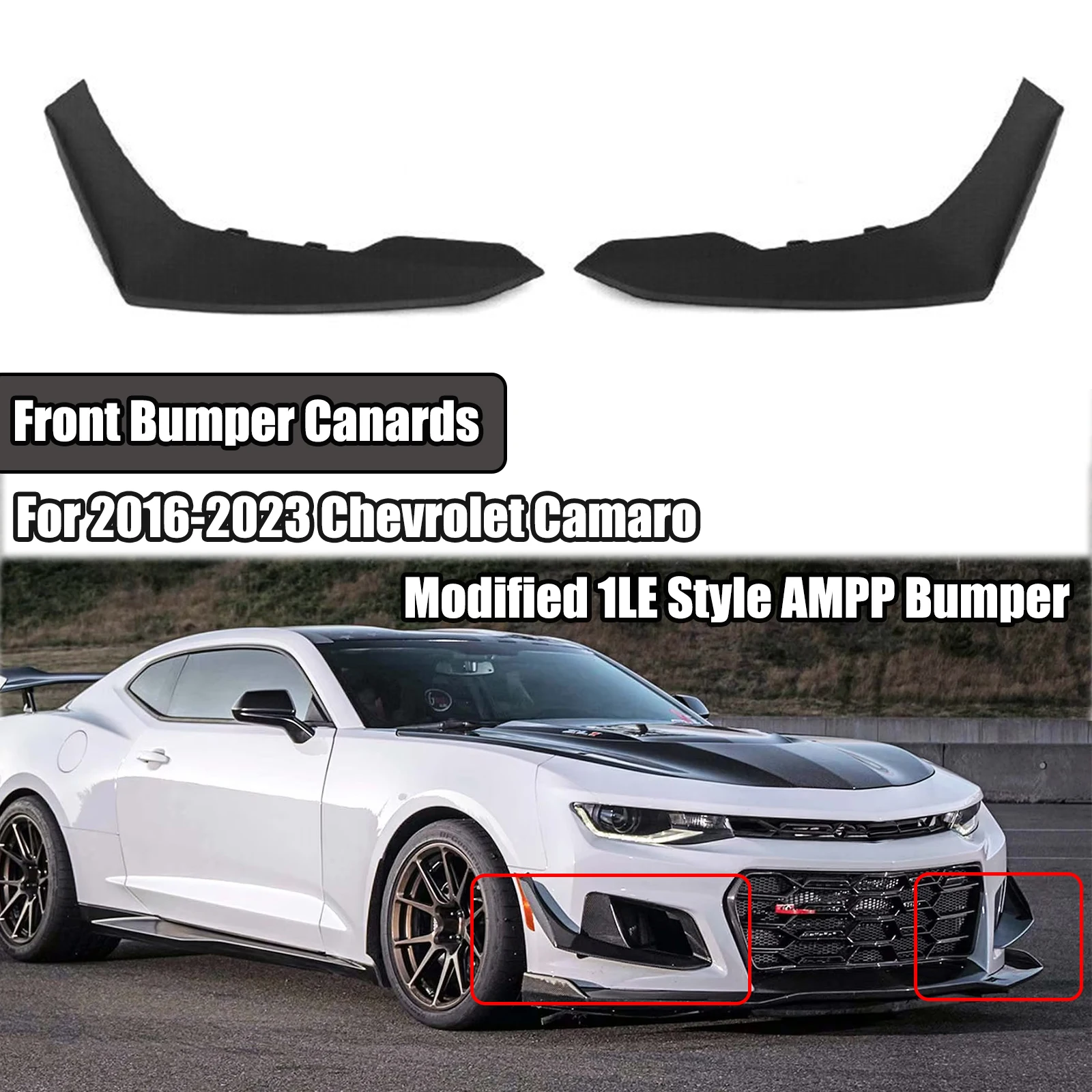 Front-Bumper-Side-Splitter-Canards-PP-For-2016-2023-Chevrolet-Camaro ...