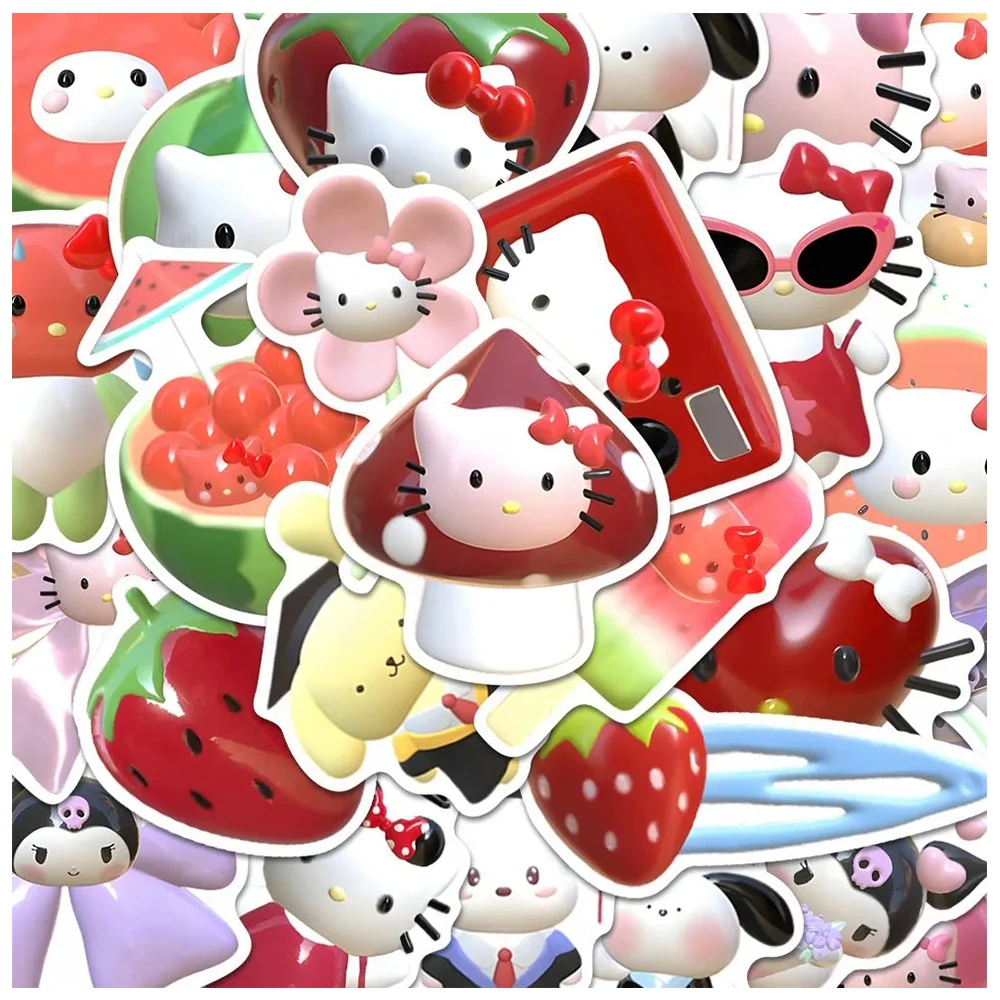 10-30-56pcs-Cute-Hello-Kitty-Kuromi-My-Melody-Stickers-Kawaii-Girls ...