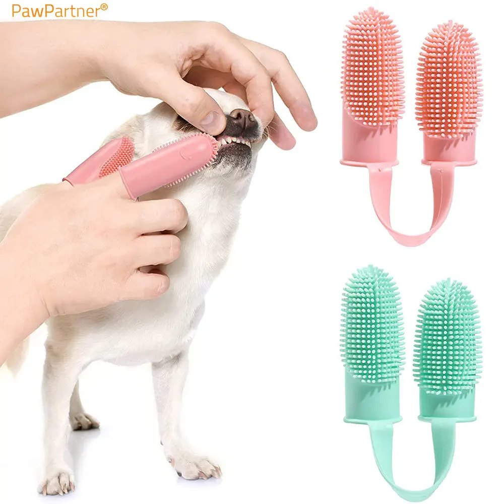 PawPartner-Dog-Toothbrush-2-Finger-Toothbrush-Kit-Fully-Cleaned-Silicone-Soft-Bristles-Dental ...