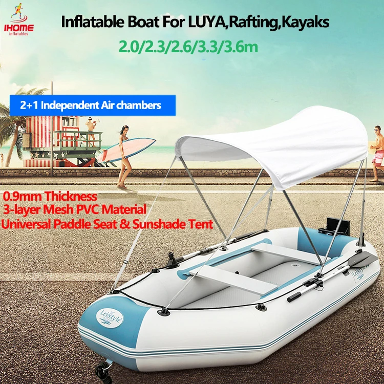 2.0~3.6m Inflatable Boat Air Deck Set 2+1 Air Chamber 0.9mm Thickened ...