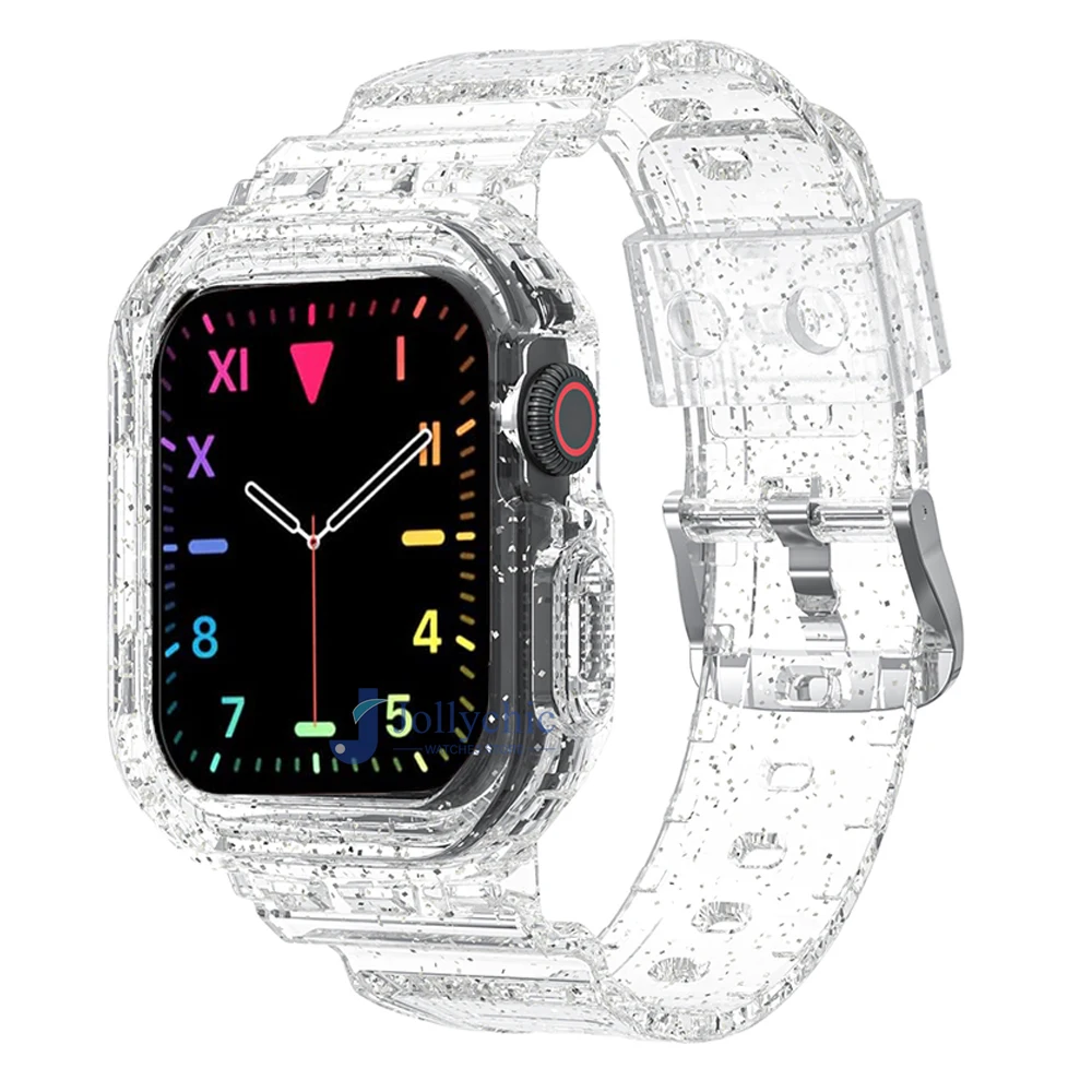 Sport-Clear-Band-Case-for-Apple-Watch-series-7-6-SE-5-4-Transparent ...