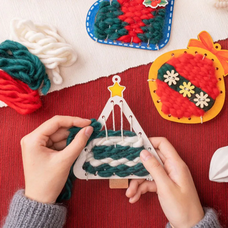 DIY-Handmade-Christmas-Craft-Kits-Cute-Wood-Knitting-Xmas-Decoration ...