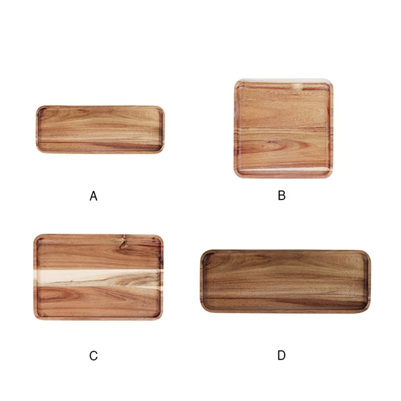 Acacia-Wooden-Tray-Square-Tea-Tray-Dessert-Dinner-Plate-for-Hotel-Home ...