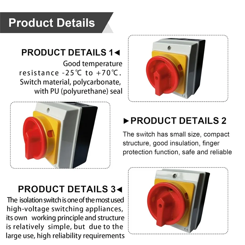 ABKO-Main Switch Circuit Breaker 16A 3 Pin Lectrical Isolator Switch ...