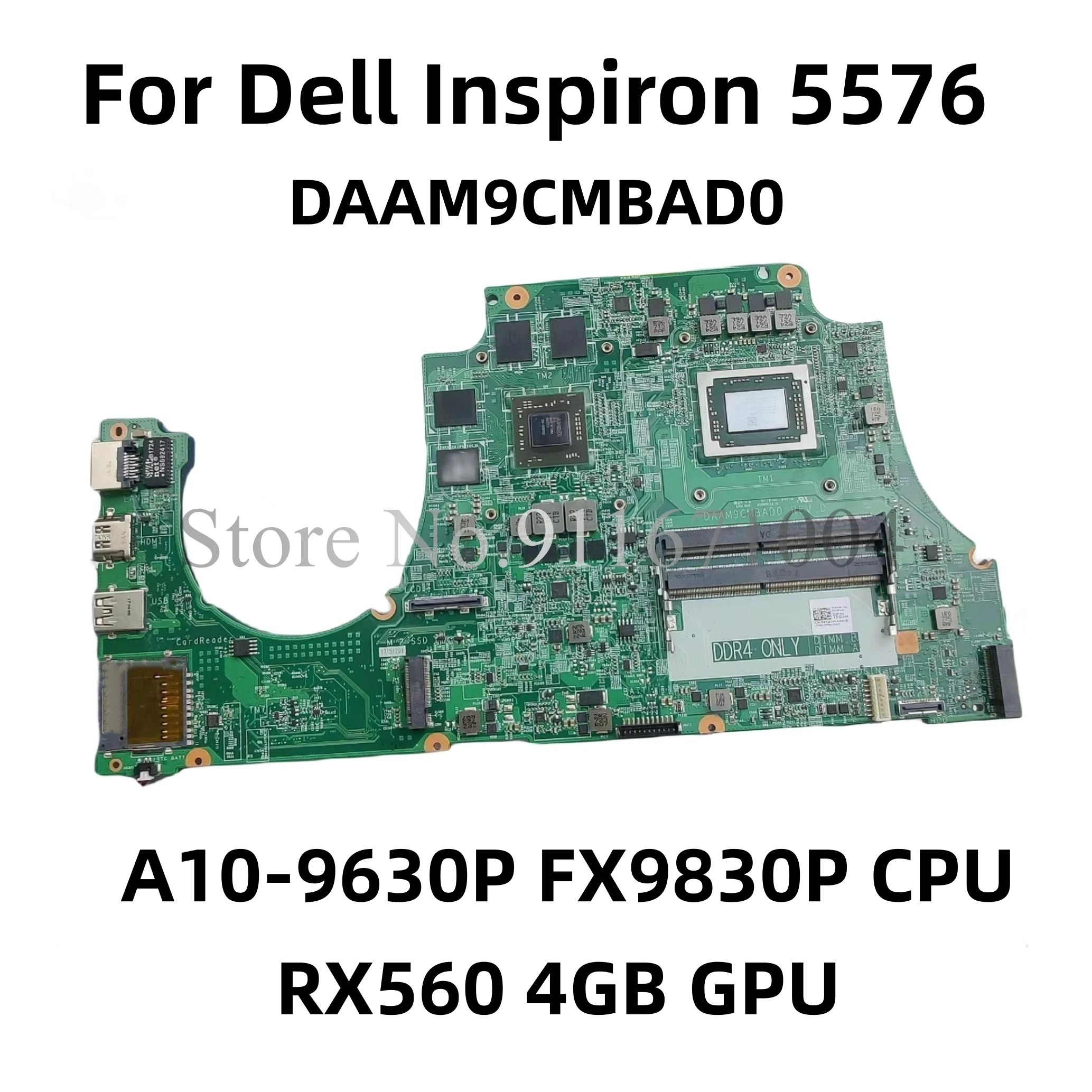 For Dell Inspiron 5576 Laptop motherboard DAAM9CMBAD0 CN-0H45TD 0H45TD ...
