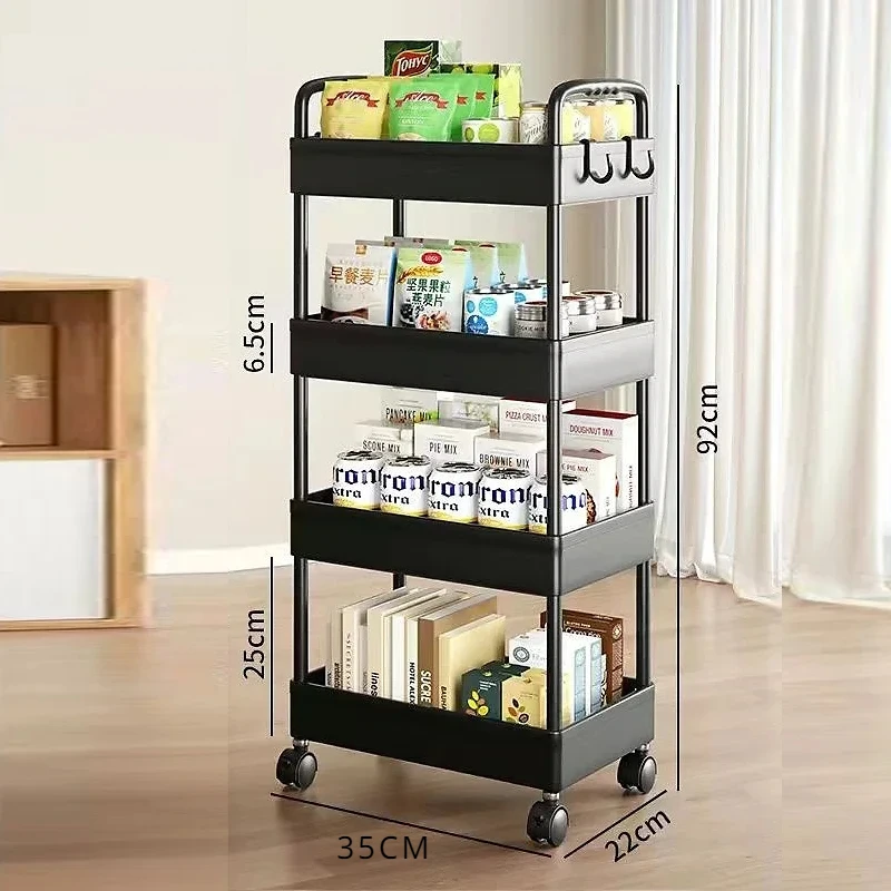 2-3-4-Tier-Rolling-Cart-Storage-Shelf-Large-Capacity-Movable-Gap ...
