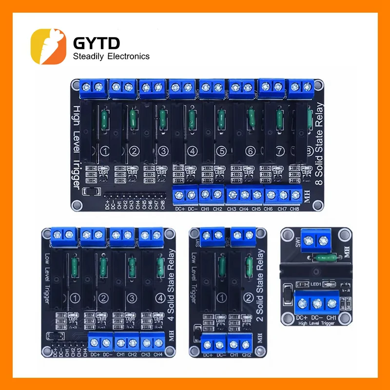 WAVGAT 1 2 4 8 Channel 5V 12V 24V DC Relay Module Solid State High ...