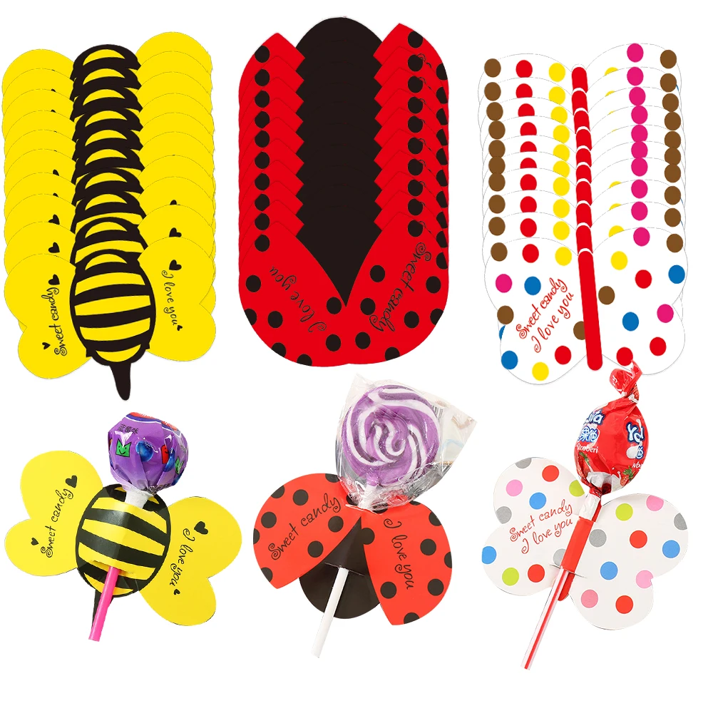 20/50 Uds. Soporte para paletas de abeja, mariposa, mariquita, tarjetas ...