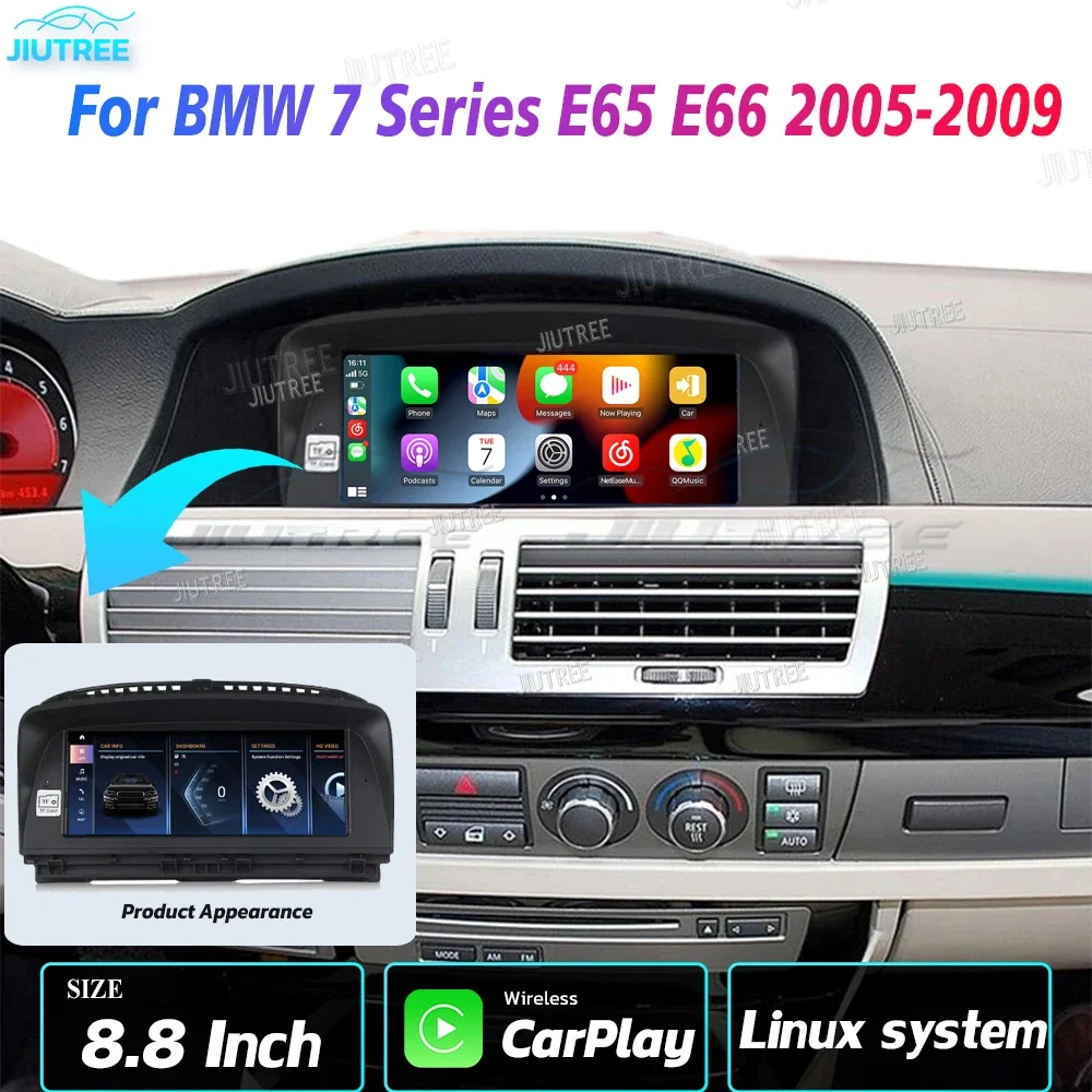 Car Radio CarPlay Android Auto Multimedia Player For BMW 7 Series E65 ...