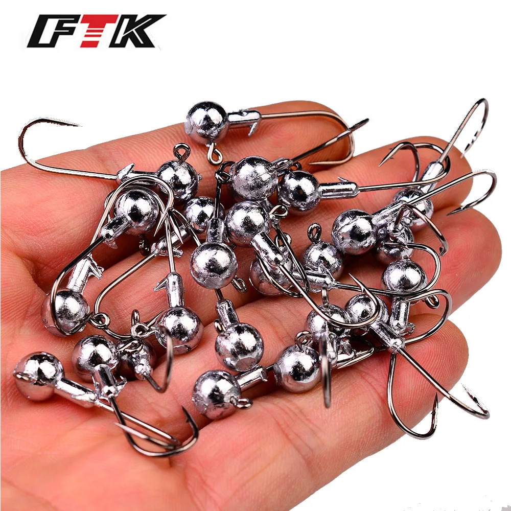 FTK-10Pcs-1-3-5g-Crank-Jig-Head-Hook-Fishing-Hook-Head-Jig-Lure-Hard ...
