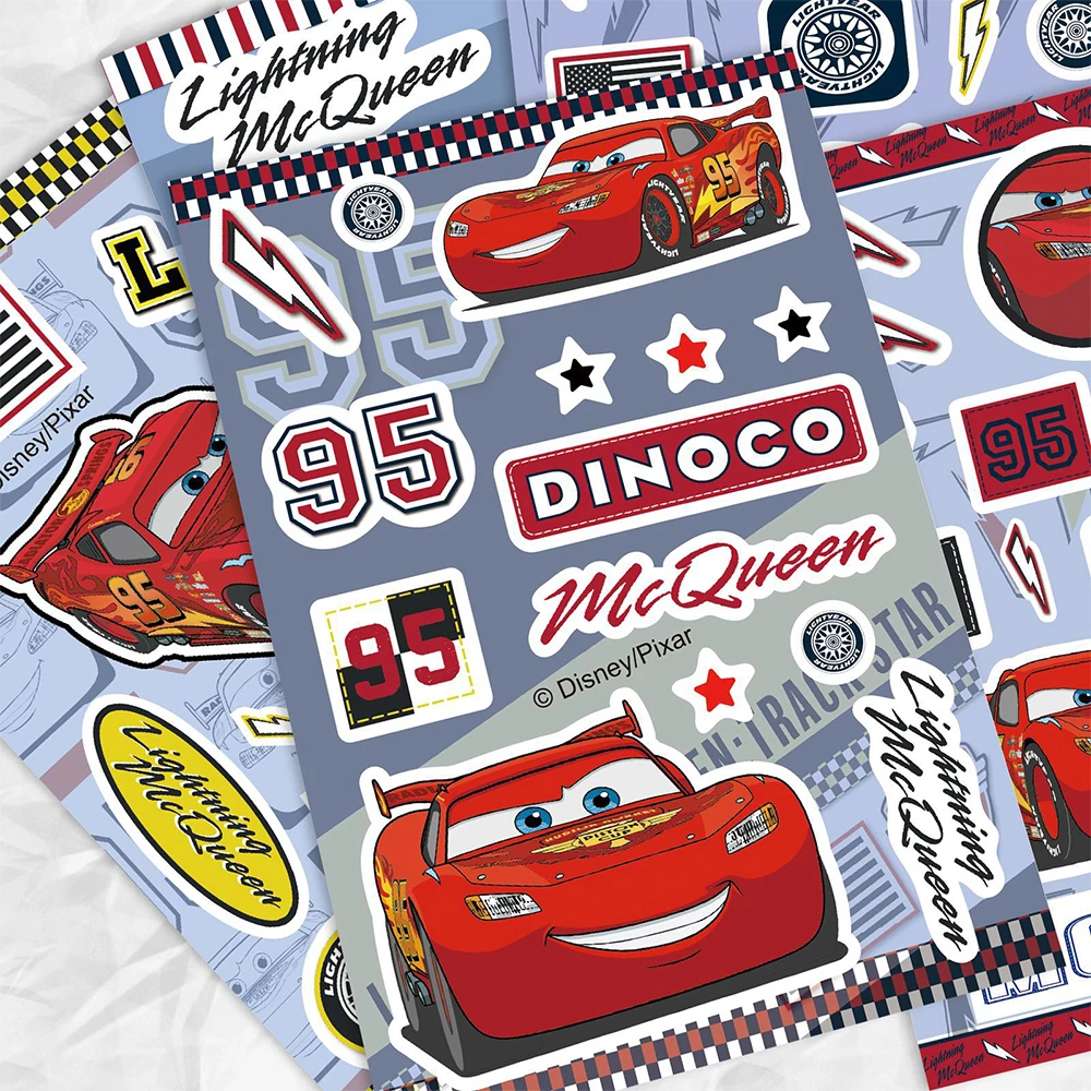 8/16sheets Disney Cartoon Movie Cars Stickers Cute Lightning Mcqueen Sticker Skateboard Phone ...