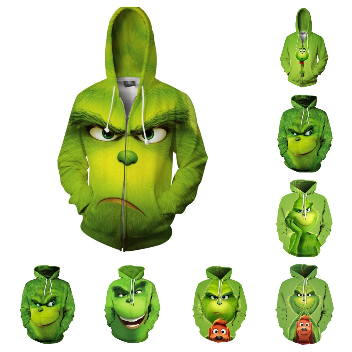 Sudadera-de-pel-cula-The-Grinch-sudaderas-peludas-verdes-sudadera-de ...