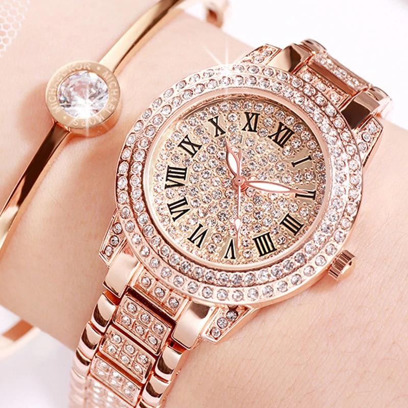 Casual Elegant All-star Women's Quartz Watch Shiny Fine Zircon ...