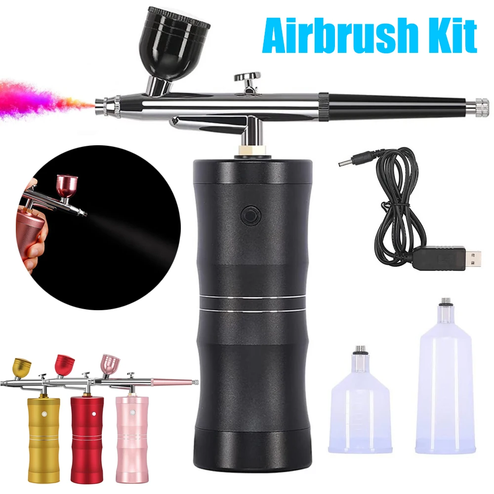 Cordless-Mini-Airbrush-Set-Spray-Pump-Gen-Pen-Air-Compressor-Kit ...