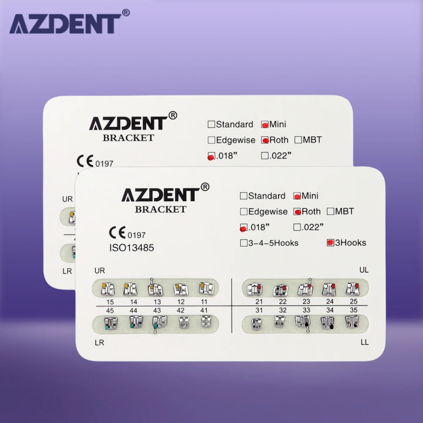 2-Packs-Set-AZDENT-Dental-Brackets-Orthodontic-Brace-Metal-Mini-Roth ...