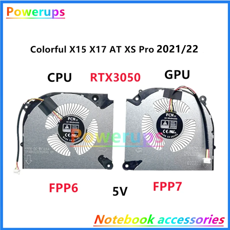 New Laptop CPU/GPU Cooler Fan For Colorful X15 X17 AT XS Pro 2021 2022 ...