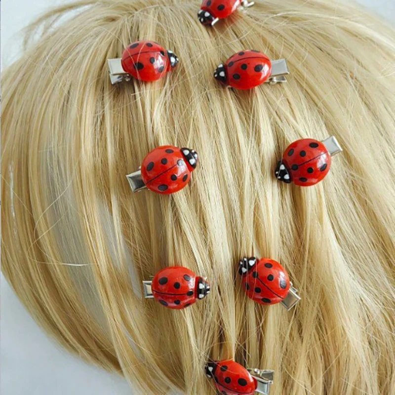 10Pcs/set Simulated Ladybug Hairpin 3color Ladybug Hair Clips Creative ...