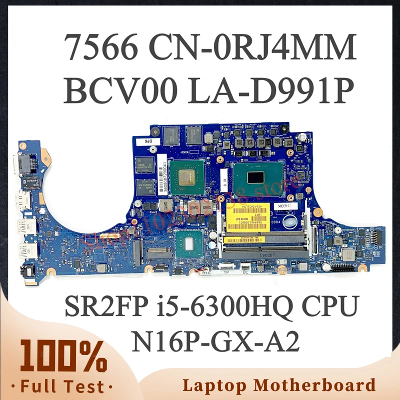 Placa base RJ4MM 0RJ4MM CN 0RJ4MM para ordenador portátil DELL 15 7566, placa base BCV00 LA ...