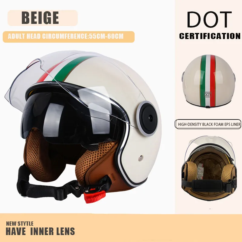DOT-certification-Protective-helmet-Dual-Lens-Vintage-Helmets-Four ...