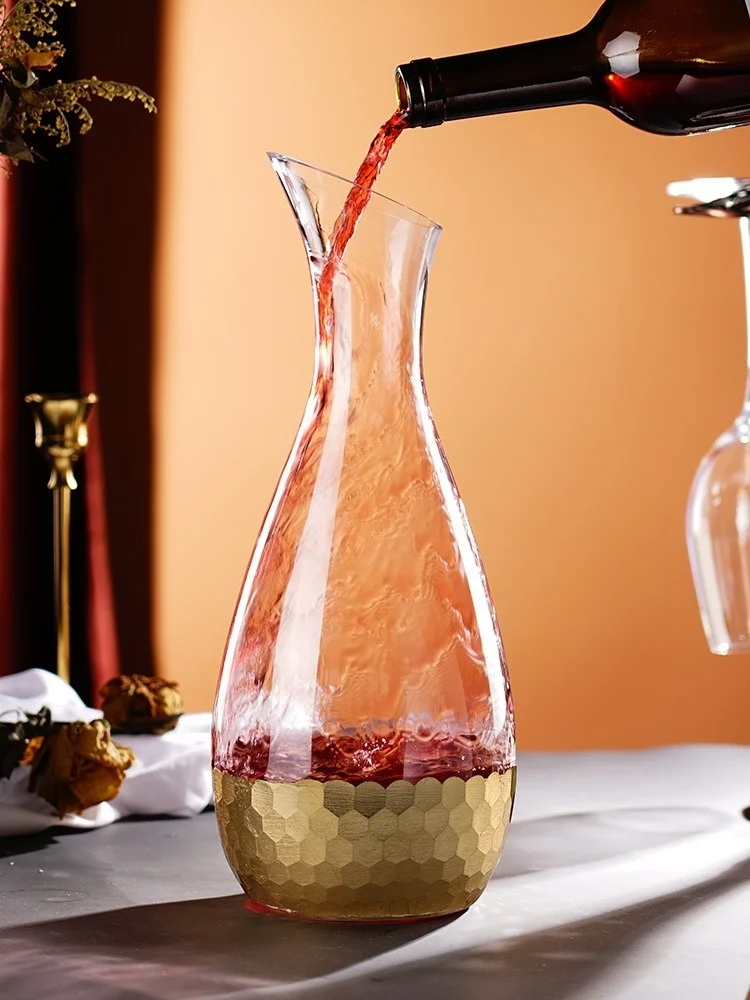Sparkling-Crystal-Wine-Decanter-Luxury-Gold-Plating-Honeycomb-Wine-Set ...