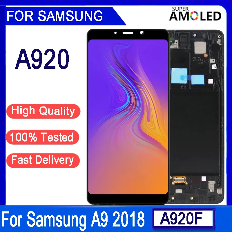 6-3-Super-AMOLED-LCD-Display-For-Samsung-A9-2018-A920-A920F-A920FD-with ...