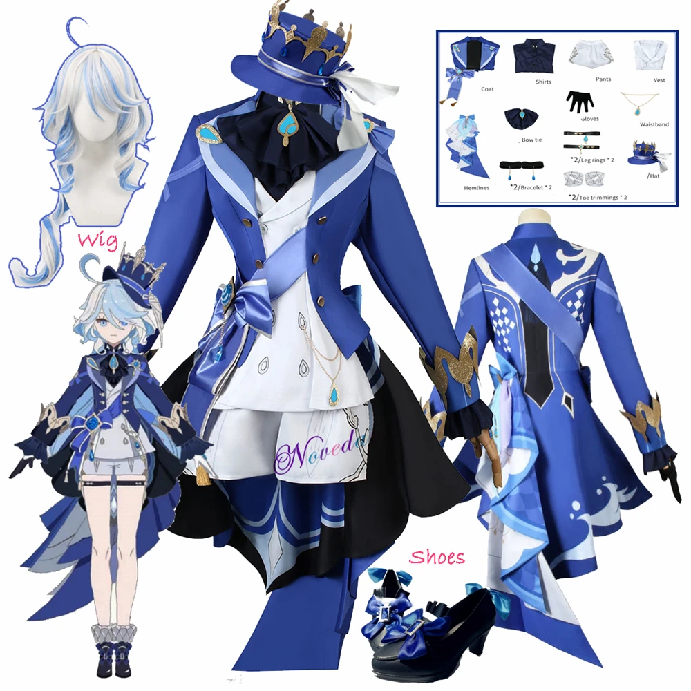 Game-GenshinImpact-Focalors-Cosplay-Furina-Wig-Hat-Shoes-Full-Set ...