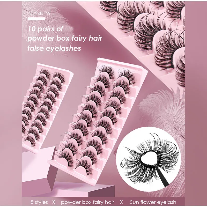 10/5pairs Y2k Faux Mink Eyelashes 3d Soft Handmade Eyelash Natural ...
