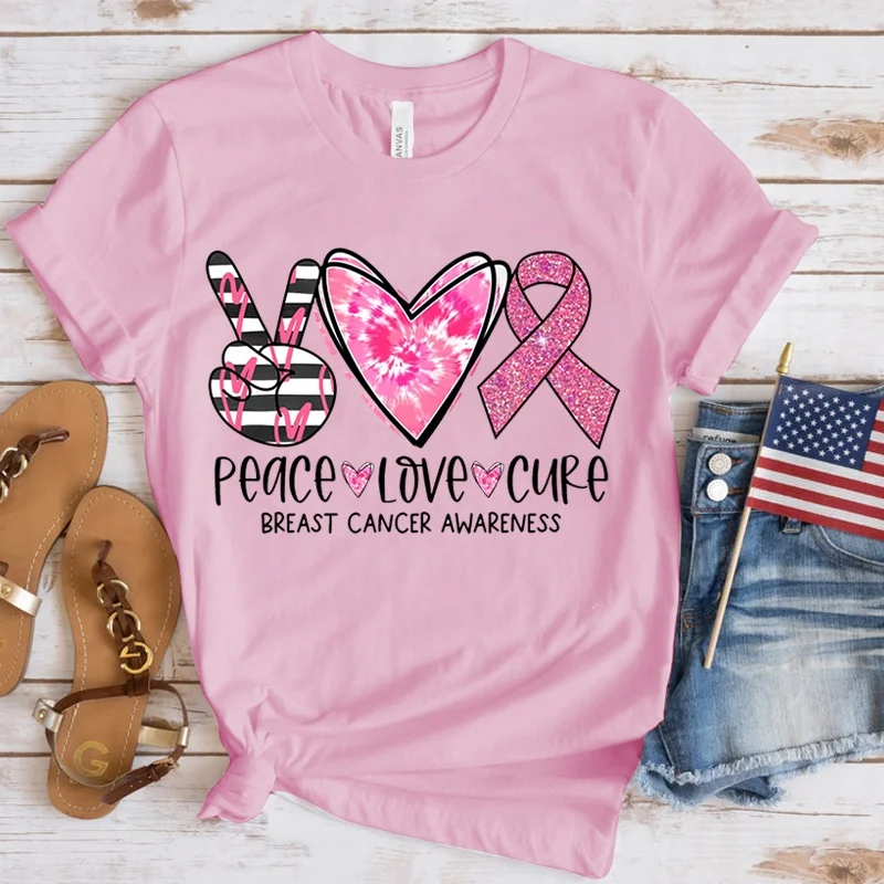 Peace-Love-Hope-Breast-Cancer-Awareness-T-Shirt-Men-Women-T-Shirt ...