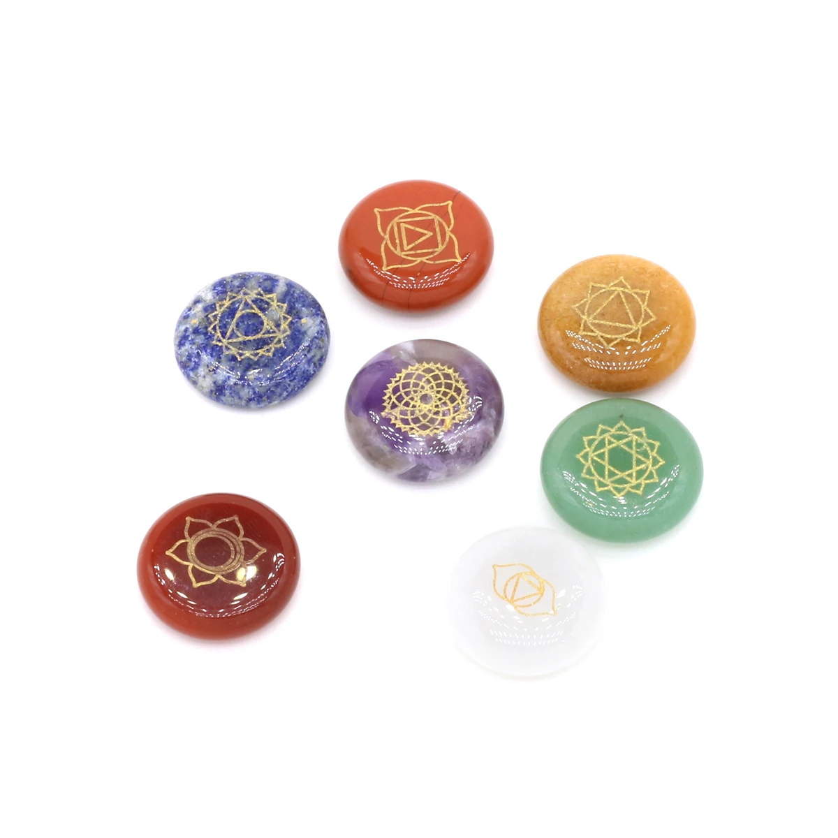 7Pcs-Natural-Stone-Reiki-Balancing-Round-Crystal-Healing-Wicca-Rune-Set ...
