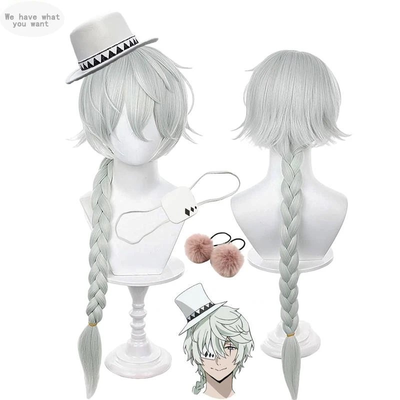 New Anime Season 4 Nikolai Gogol Cosplay Wig Green Gray Braided Heat ...