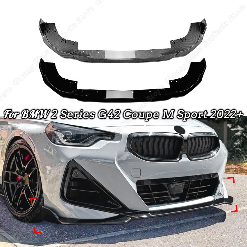 For-BMW-2-Series-G42-Coupe-M-Sport-Car-Front-Bumper-Lip-Spoiler-Body ...