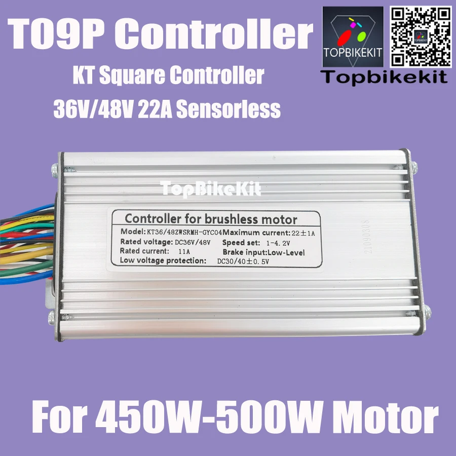 Ebike 500W Motor Controller 22A T09P for 36V 500W 48V 500W Motor Square ...