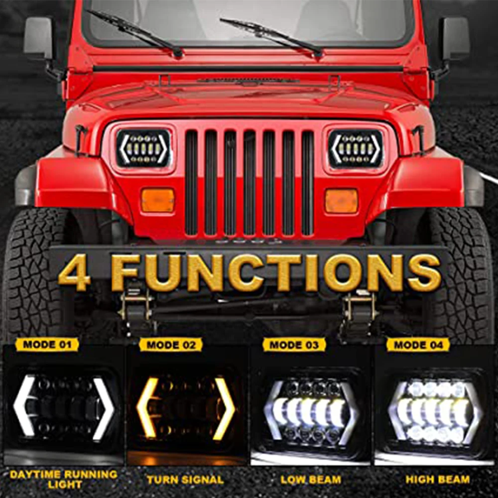 Jeep Wrangler With Square Headlights