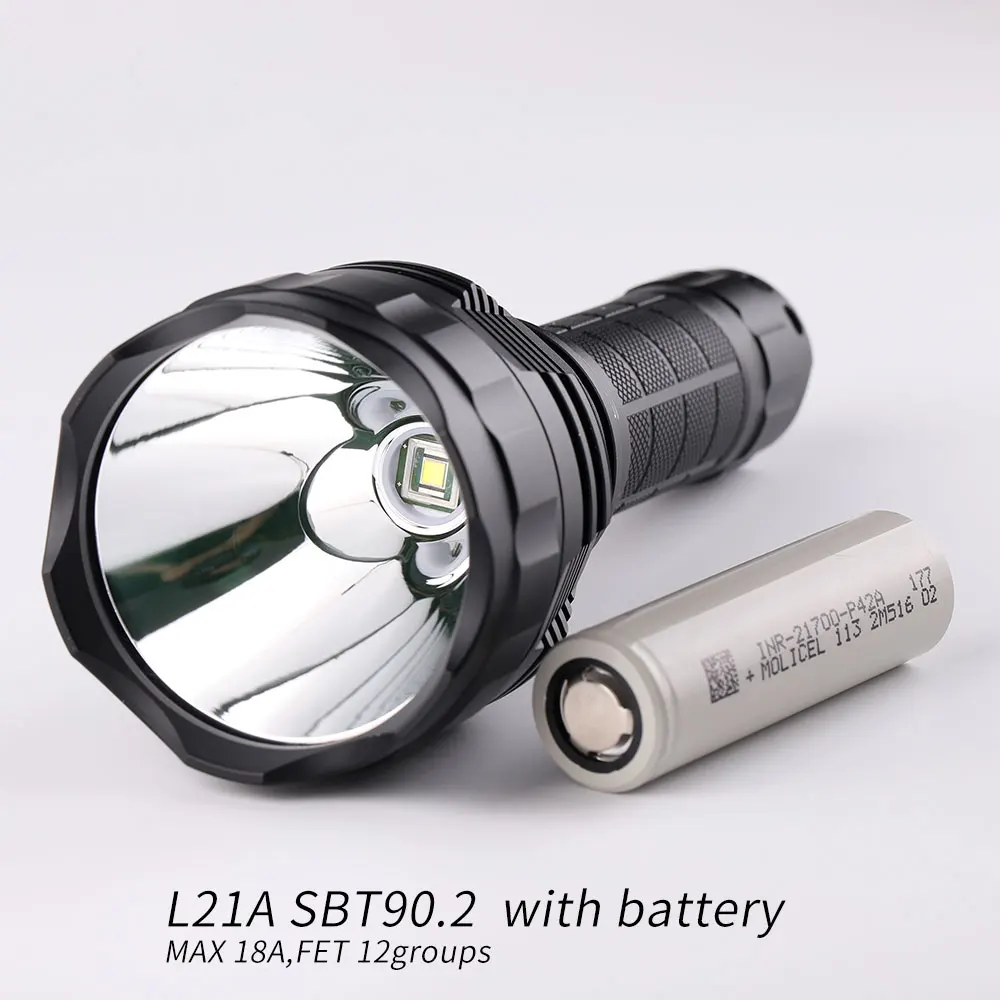 Convoy L21A SBT90.2 ,max 18A FET 12groups, 21700 flashlight, torch,with ...