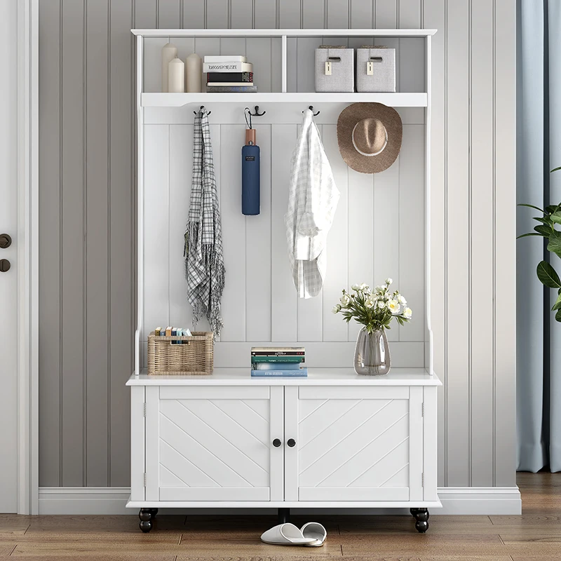 Modern Hall Tree with 4 Hooks,Versatile 4-in-1,Wood Entryway Coat ...