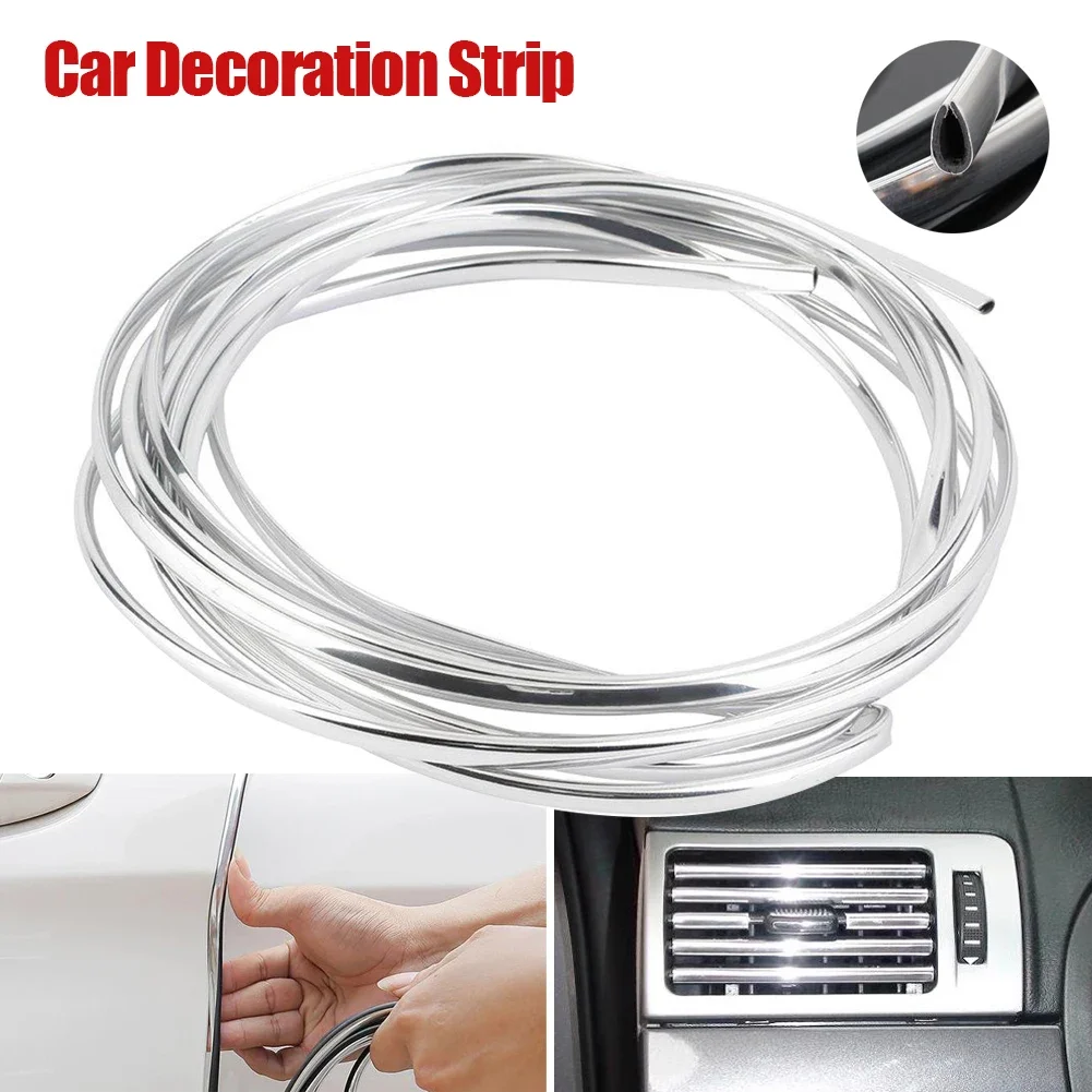 1-6M Car Door Chrome Moulding Trim Strip Edge Scratch Guard Protector ...