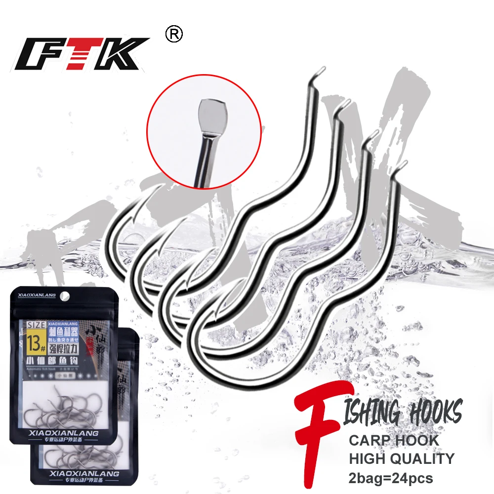 FTK-New-Invention-size0-5-13-24pcs-pack-High-Carbon-Steel-Flipping-Hook ...