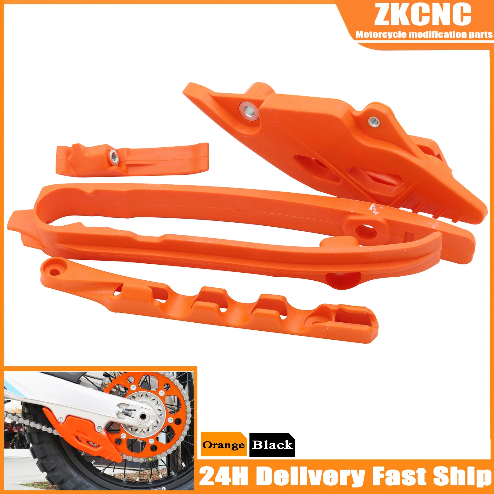 Motorcycle-Swingarm-Chain-Slider-Kit-Chain-Guard-Guide-Brake-Hose-Clamp ...